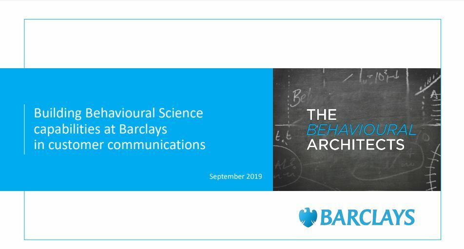 Building Behavioural Science capabilities for Barclays comms ...